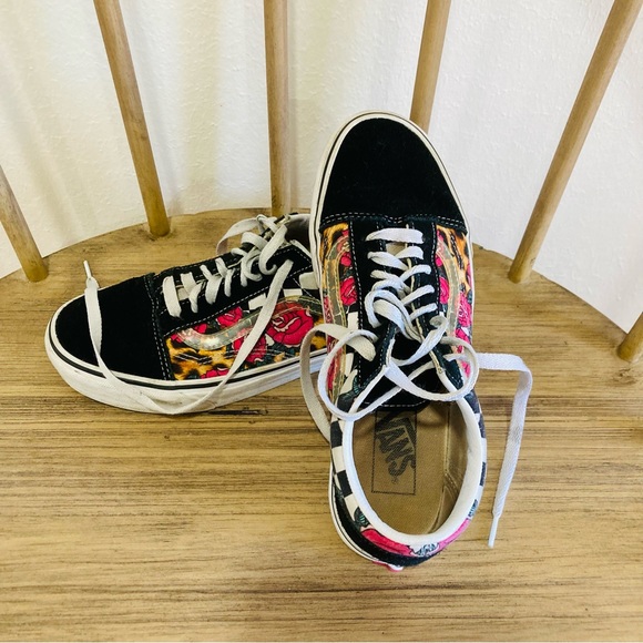Vans | Shoes | Vans Checkeredrosecheetah Lace Up Sneakers | Poshmark